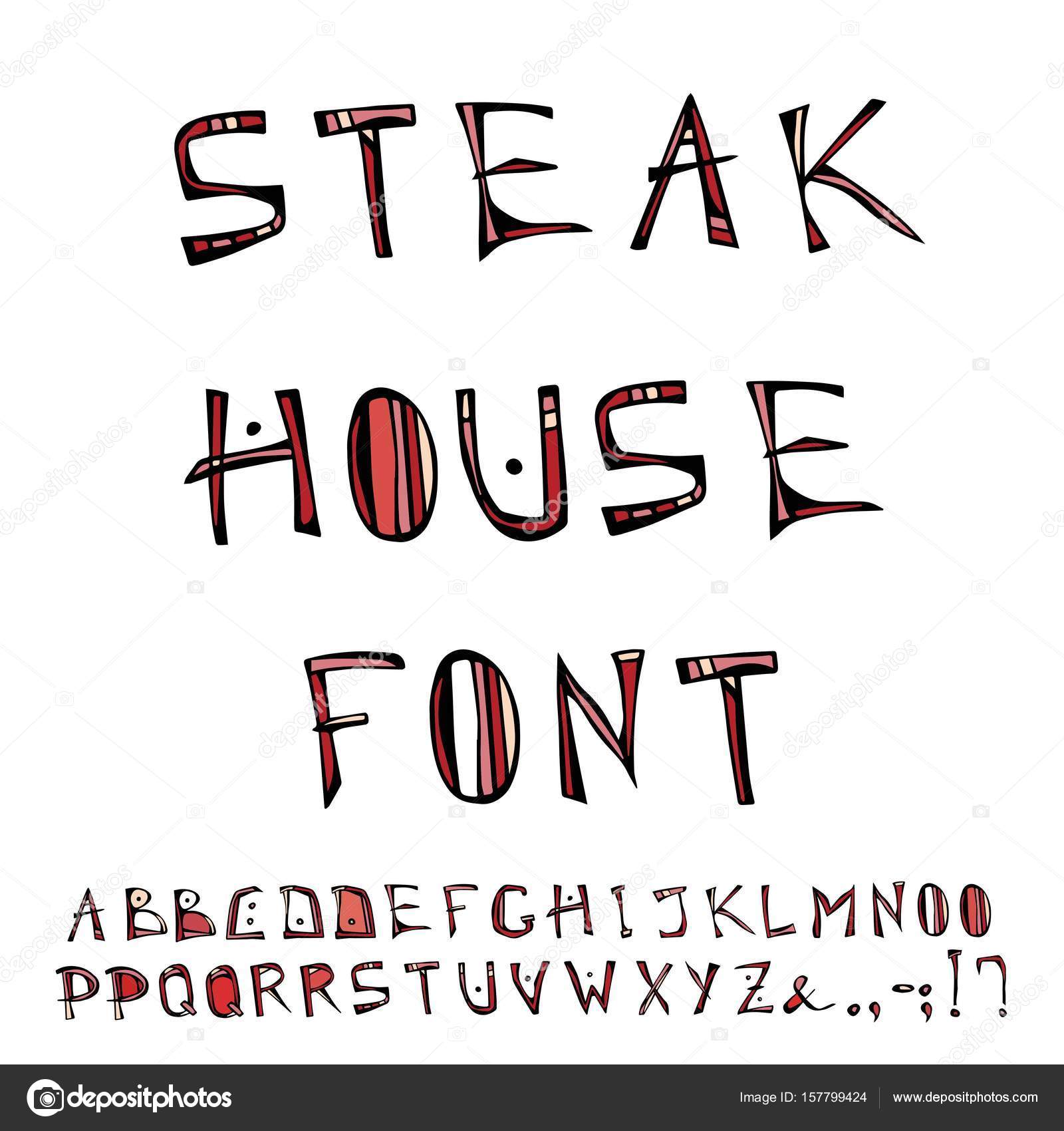 Vettoriale stockCaratteri decorativi della carne della Steak House ...