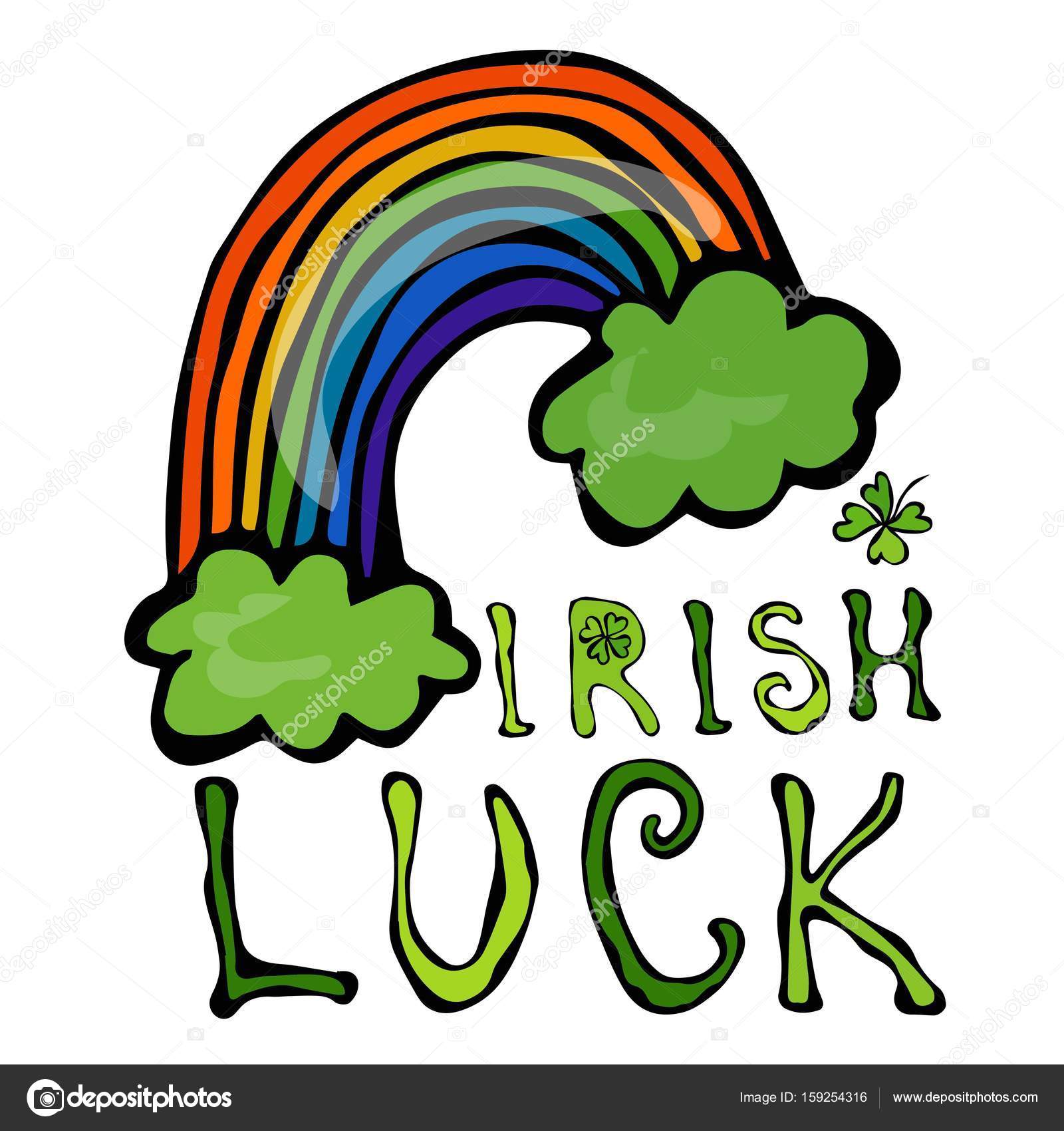 Irish Luck Logo with Rainbow and Clover. Stock Vector Image by ©leen ...