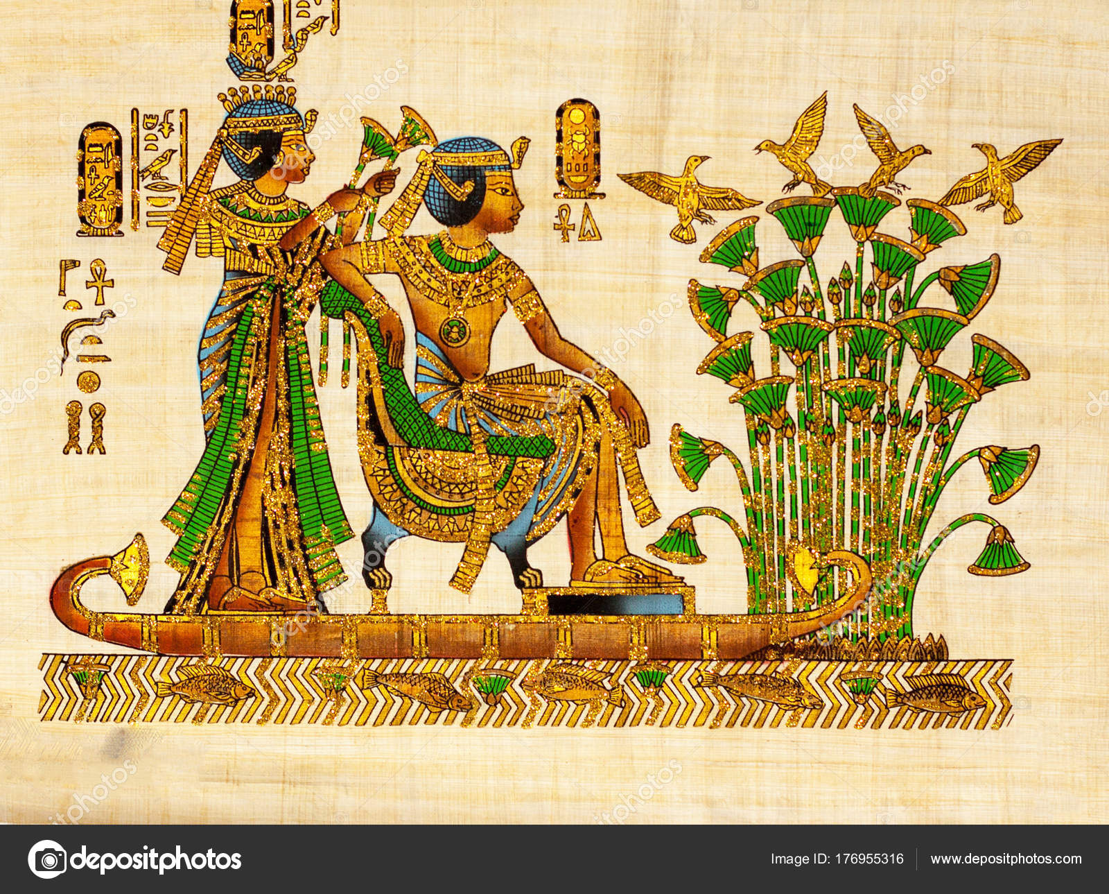 Hieroglyphics On Papyrus