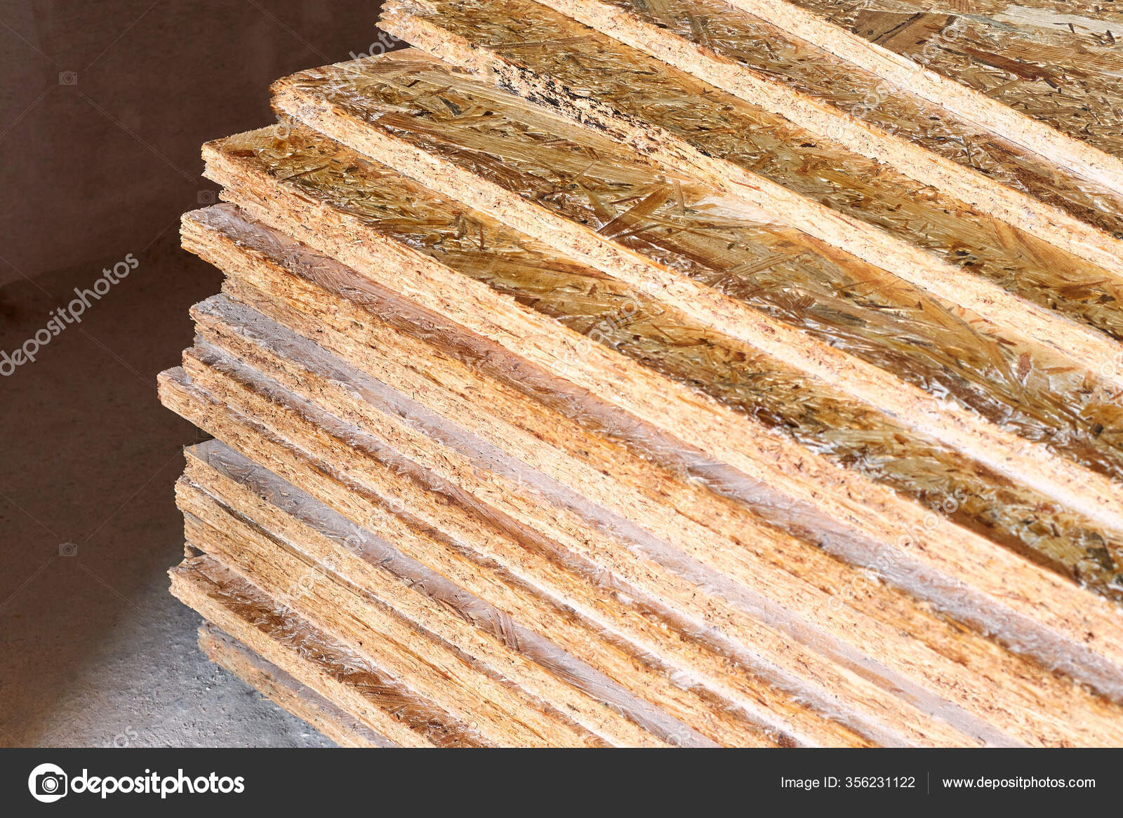 Osb Slab Building Material Made Reborn Sawdust Stacked Close — Stock ...