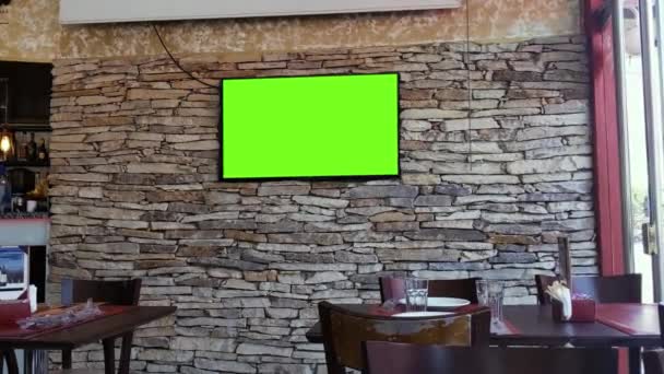 Modern Green Screen Hanging Wall Empty Bar You Can Replace — Stock ...