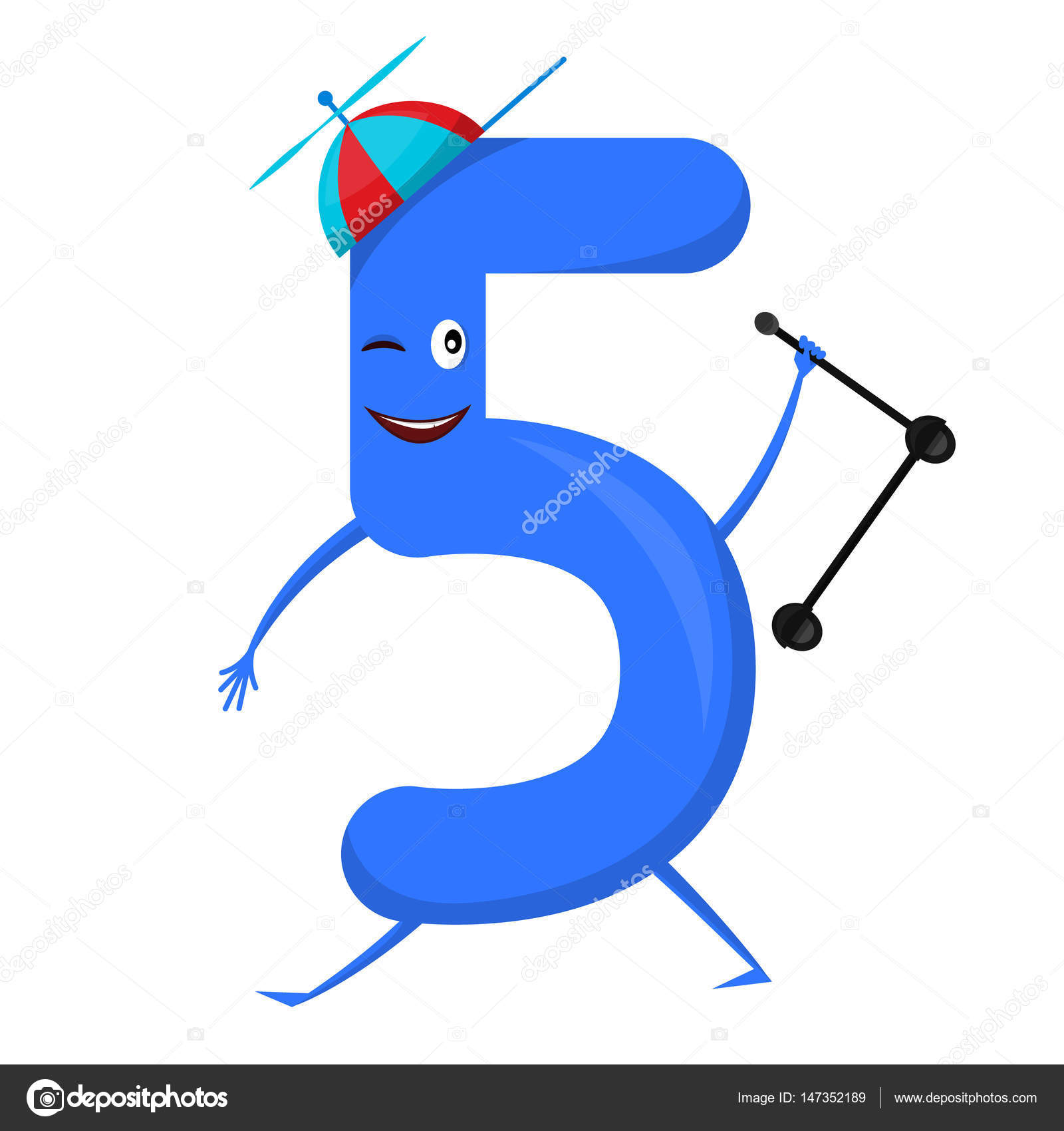 Five Cute fun colorful figure in the form of cartoon characters Stock ...