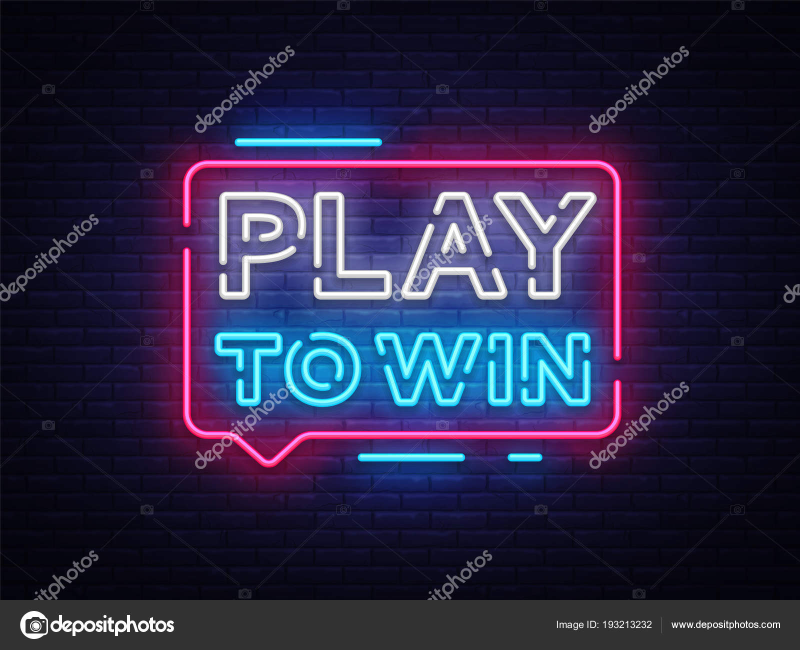 Play to win neon sign. Gambling slogan, Casino, Betting design element ...