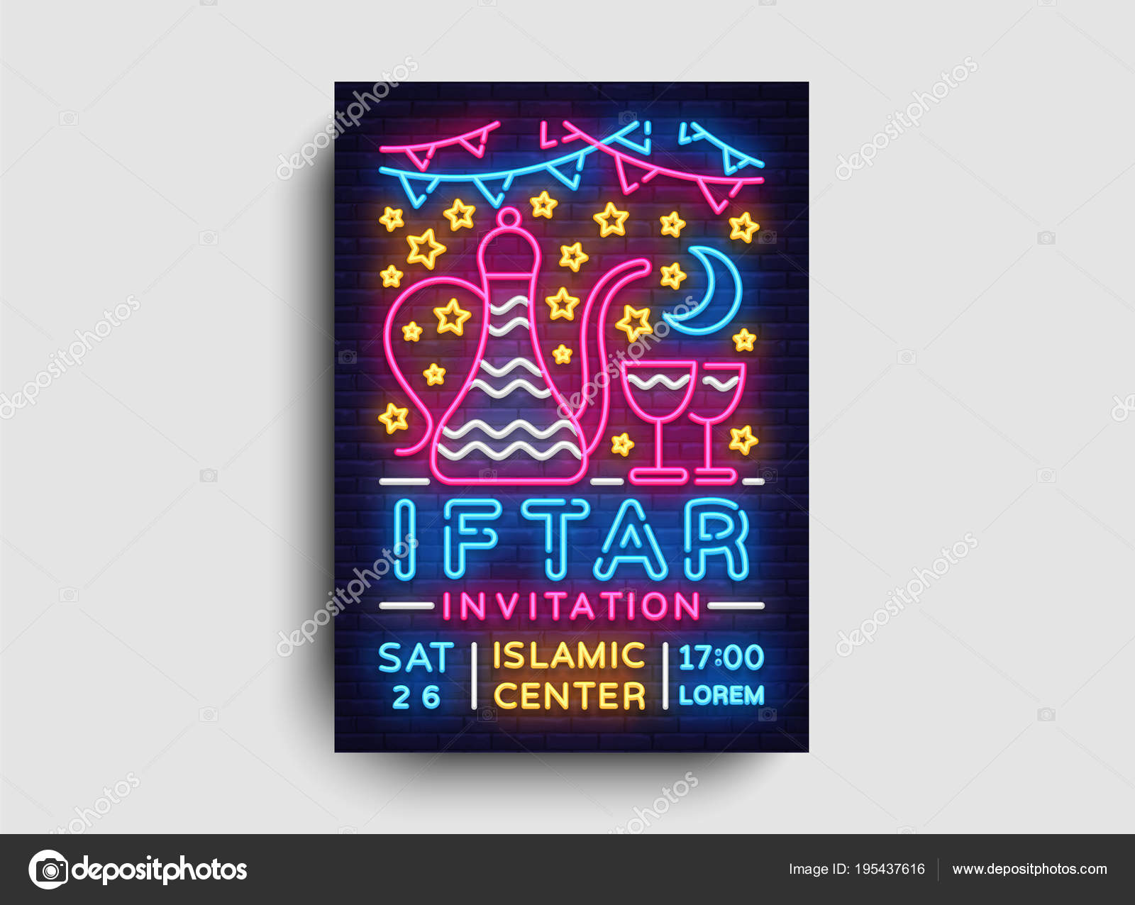 Iftar party invitation design template vector. Iftar Party leaflet ...