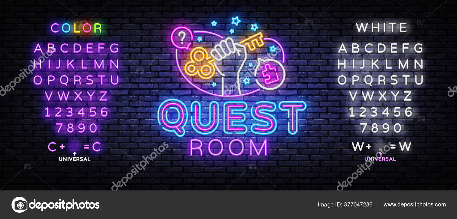 Escape room neon sign vector. Quest room Design template, light banner ...
