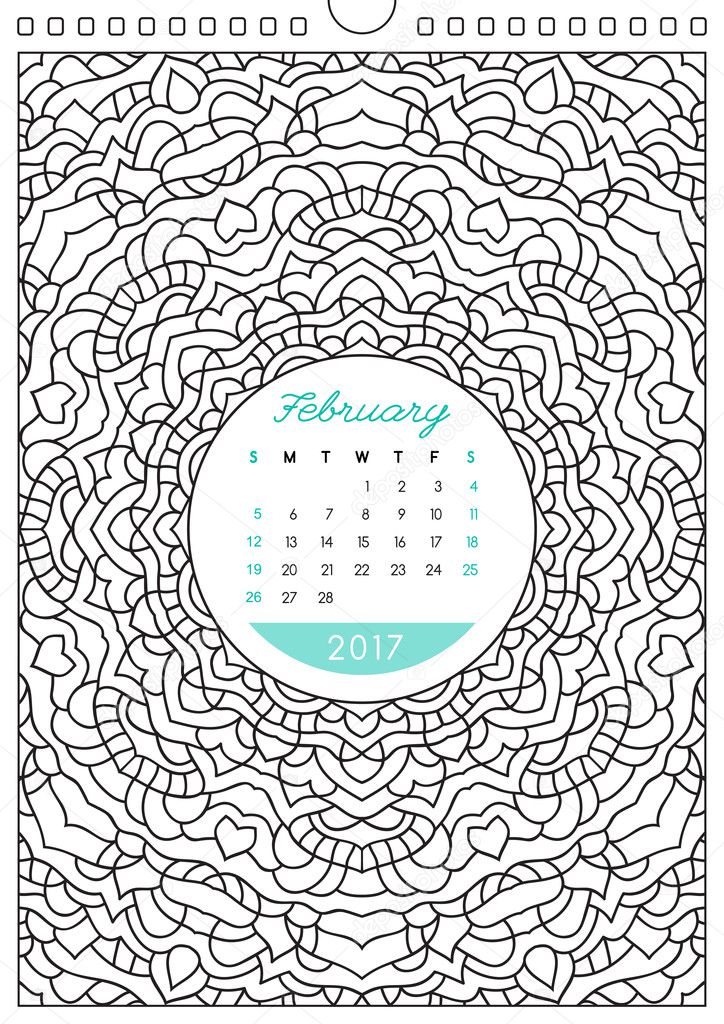 Calendar 2017 for coloring Stock Vector by ©redcollegiya 128500966