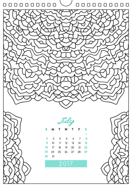 Calendar 2017 for coloring Stock Vector by ©redcollegiya 128500966