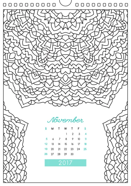 Calendar 2017 for coloring Stock Vector by ©redcollegiya 128500966