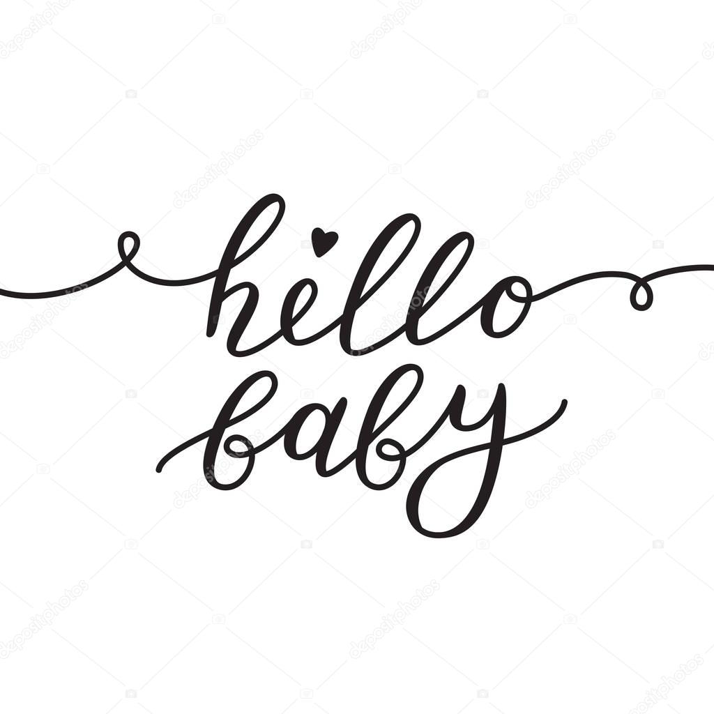 Hello baby lettering — Stock Vector © redcollegiya #171263872