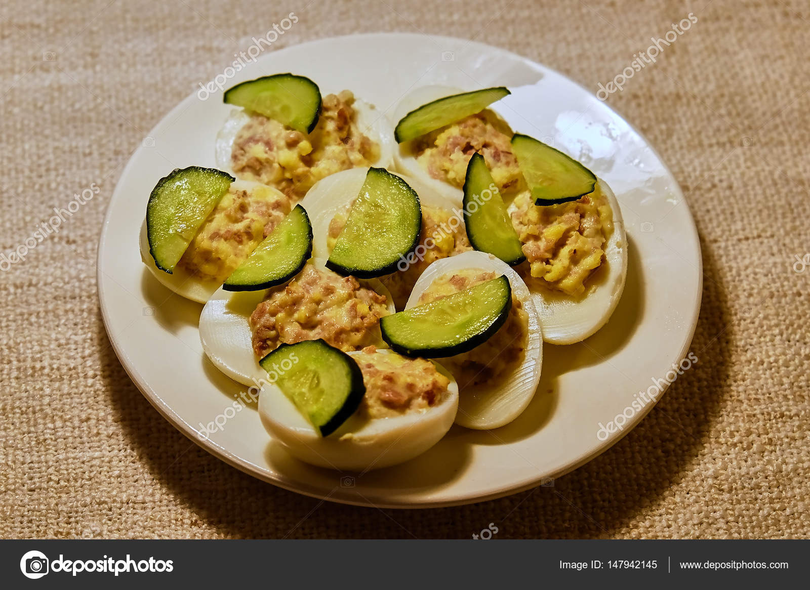 Eggs stuffed with liver — Stock Photo © seroma.72@mail.ru #147942145