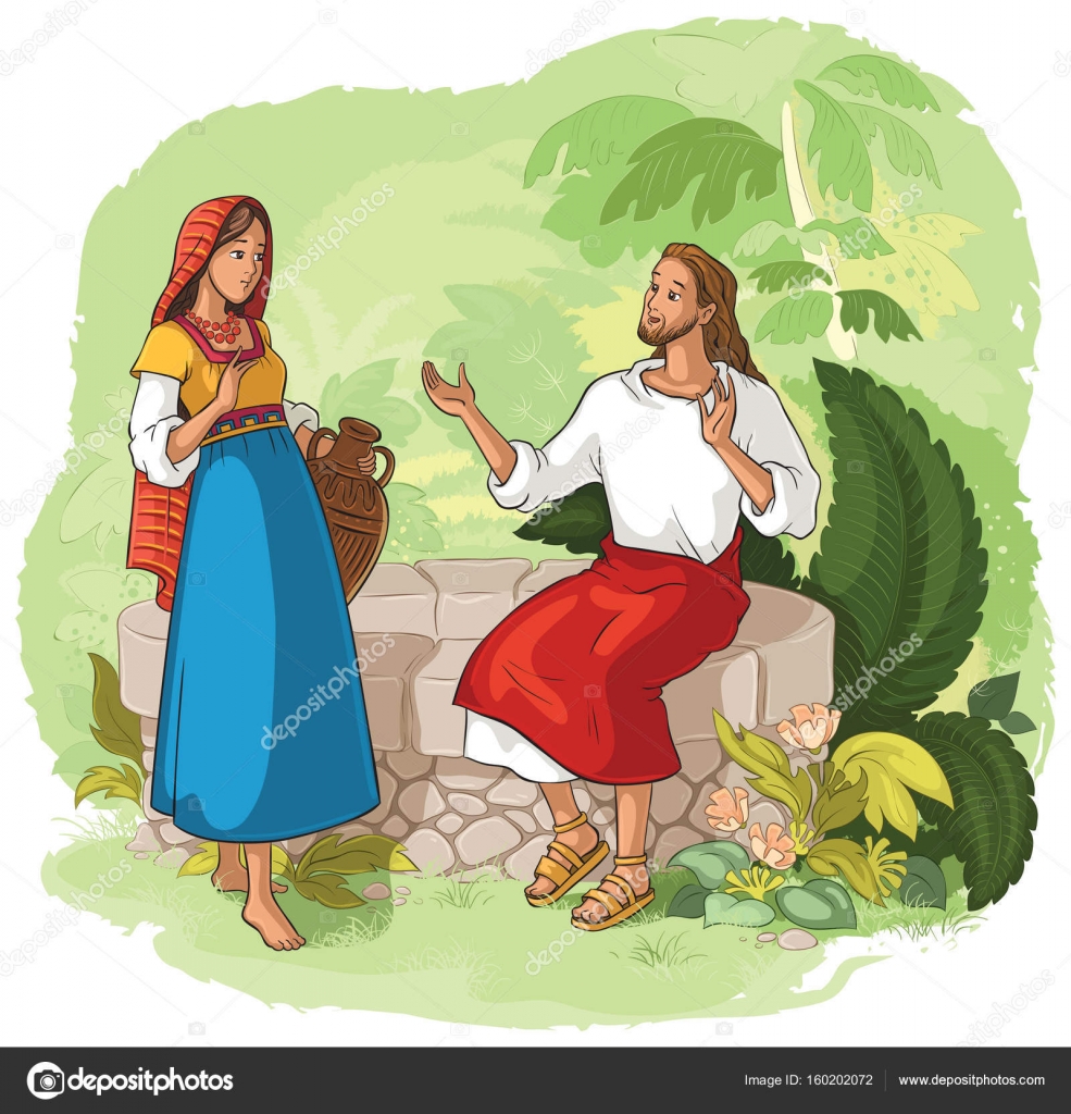 Jesus and the Samaritan Woman at the Well Stock Vector by ©Aura #160202072