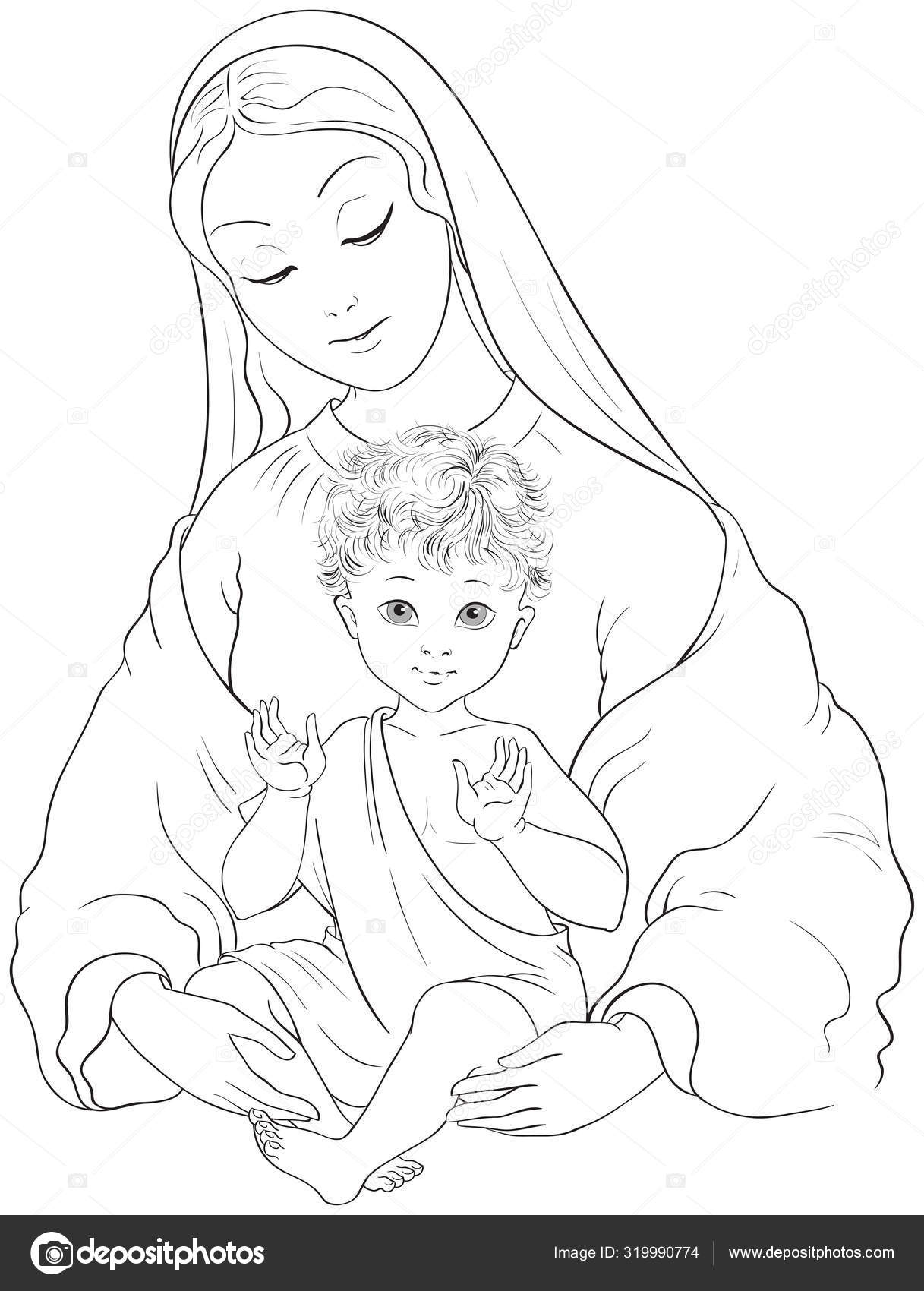 Blessed Virgin Mary Roman Catholic Coloring Pages