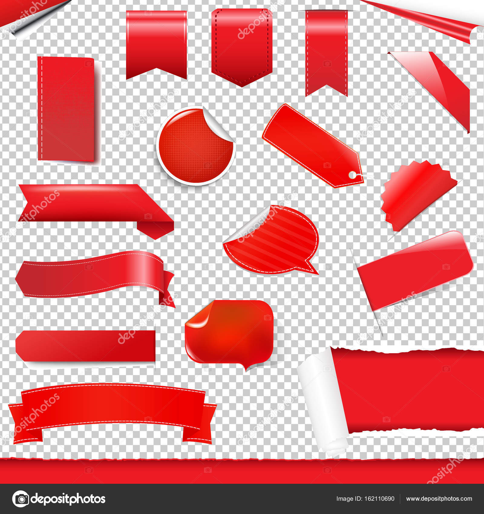 Red Labels And Stickers Set Stock Vector Image by ©barbaliss #162110690