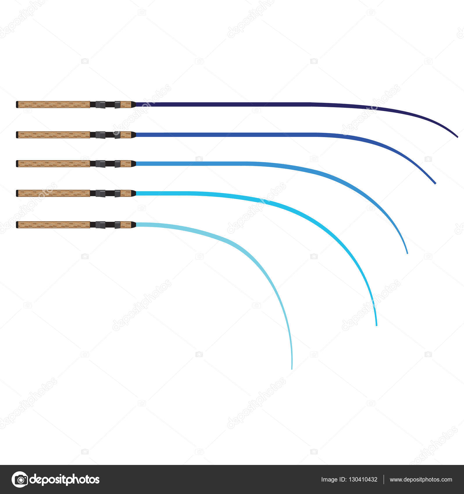 Bent Fishing Rod Vector