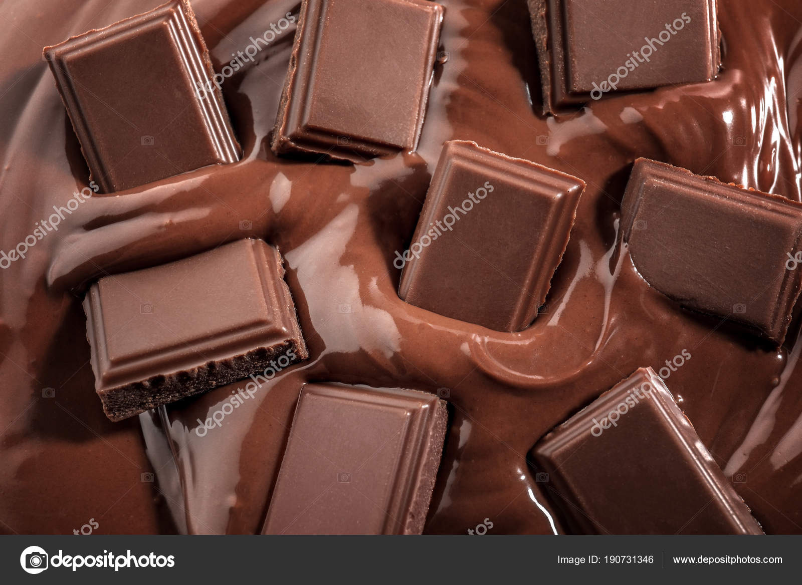 Tasty melted and solid chocolate, closeup — Stock Photo © serezniy ...