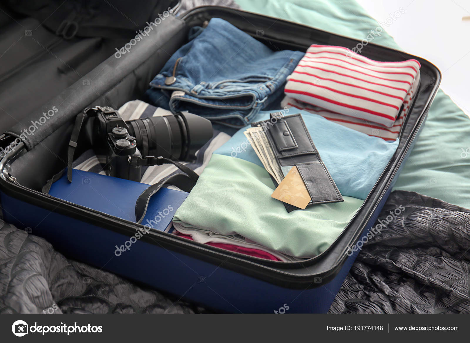 Open Packed Suitcase