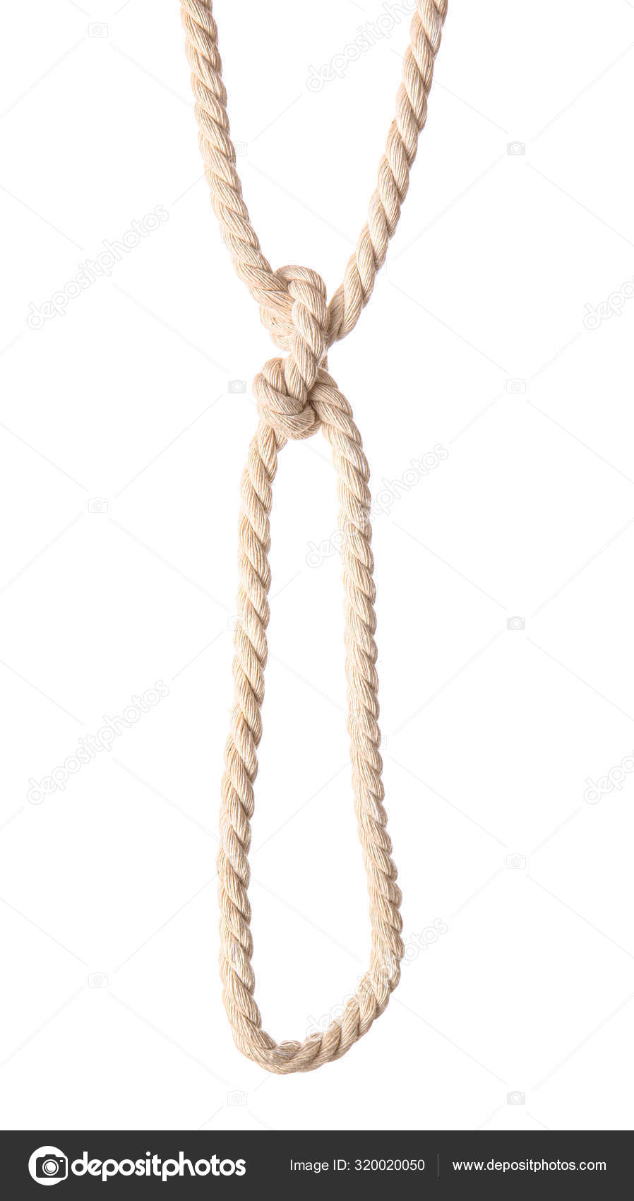 Rope with loop on white background — Stock Photo © serezniy #320020050