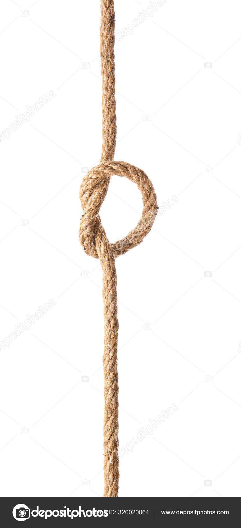 Rope with knot on white background — Stock Photo © serezniy #320020064