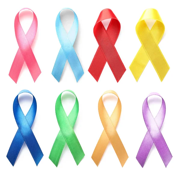 Different Awareness Ribbons White Background — Stock Photo © serezniy ...