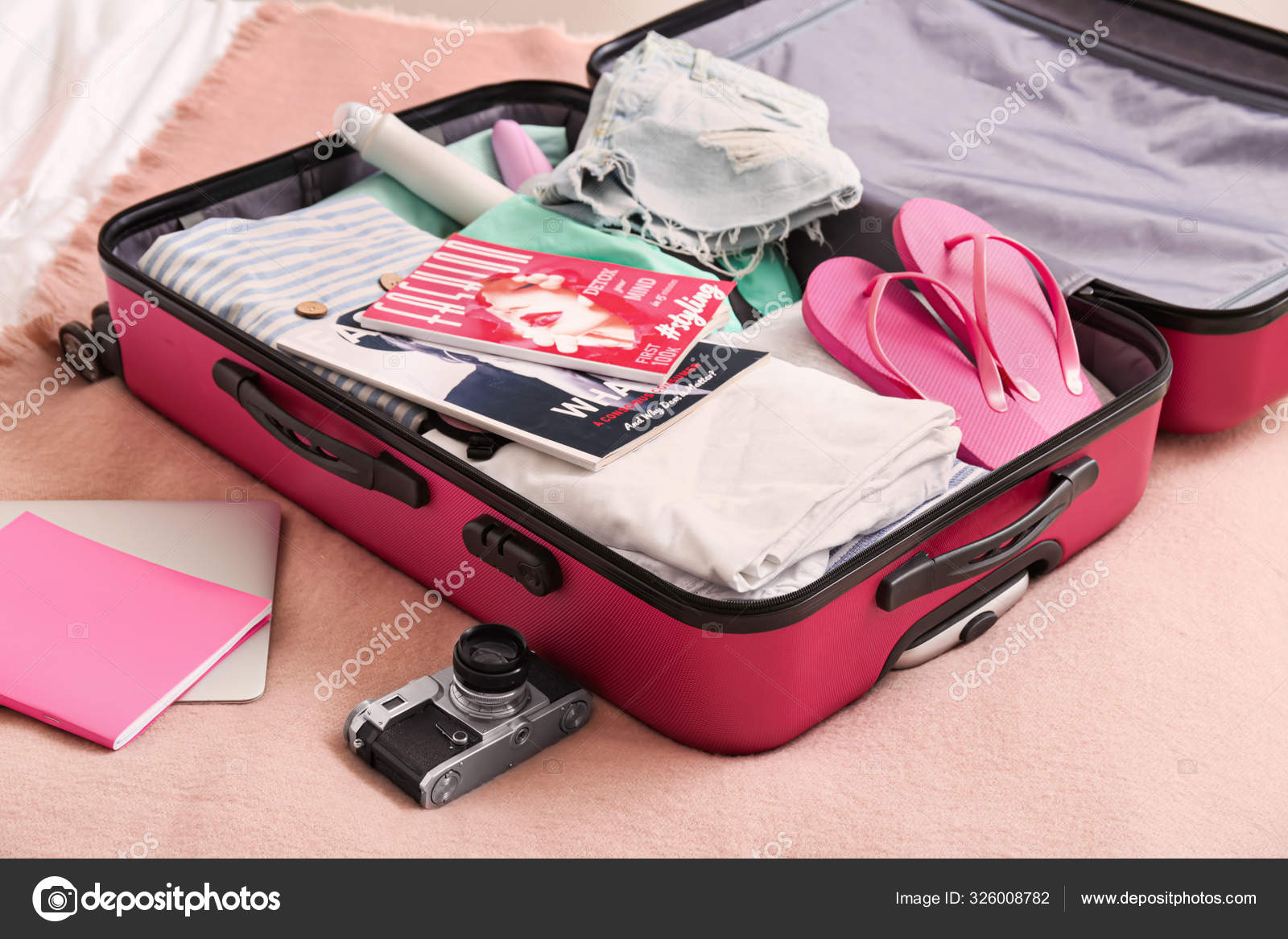 Open Packed Suitcase