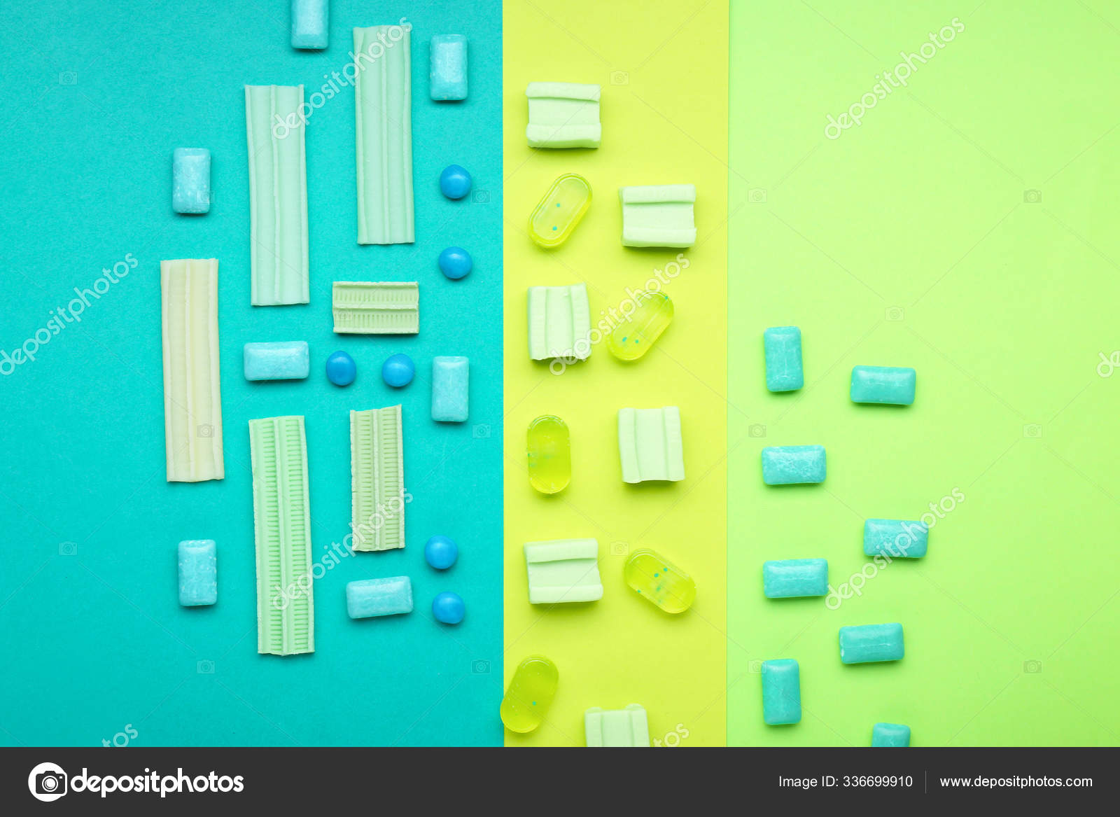 Different chewing gums on color background Stock Photo by ©serezniy ...
