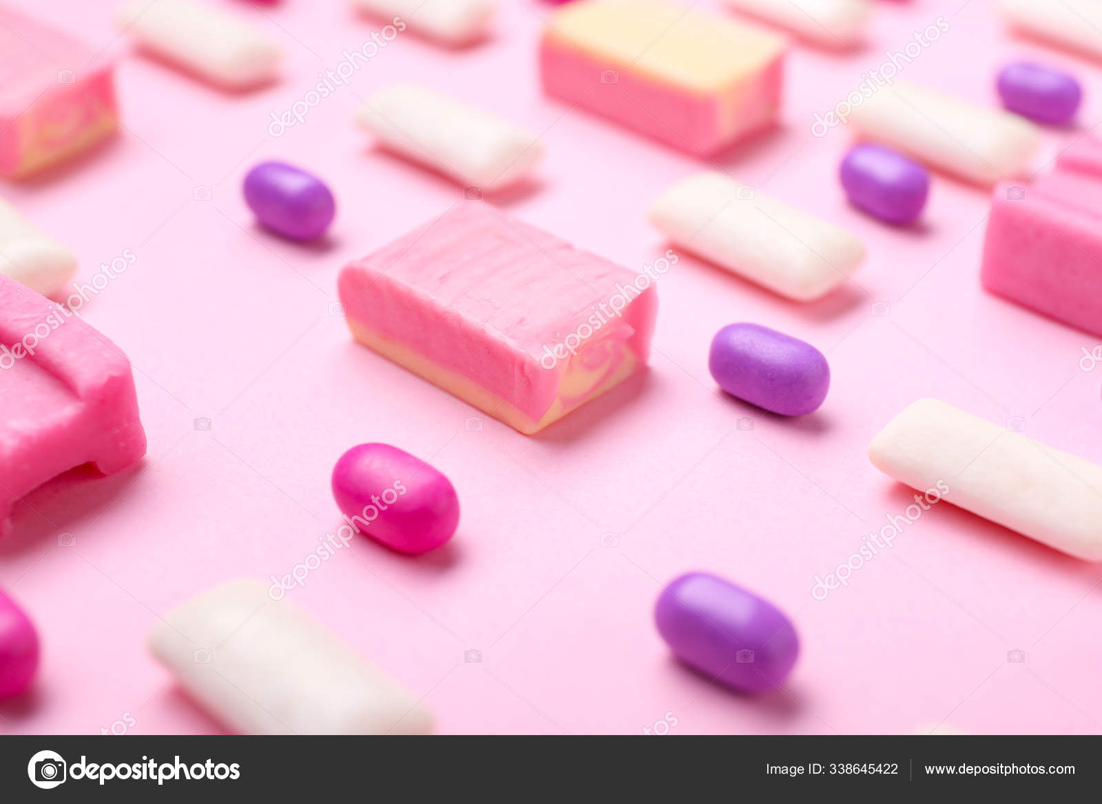 Different chewing gums on color background Stock Photo by ©serezniy ...