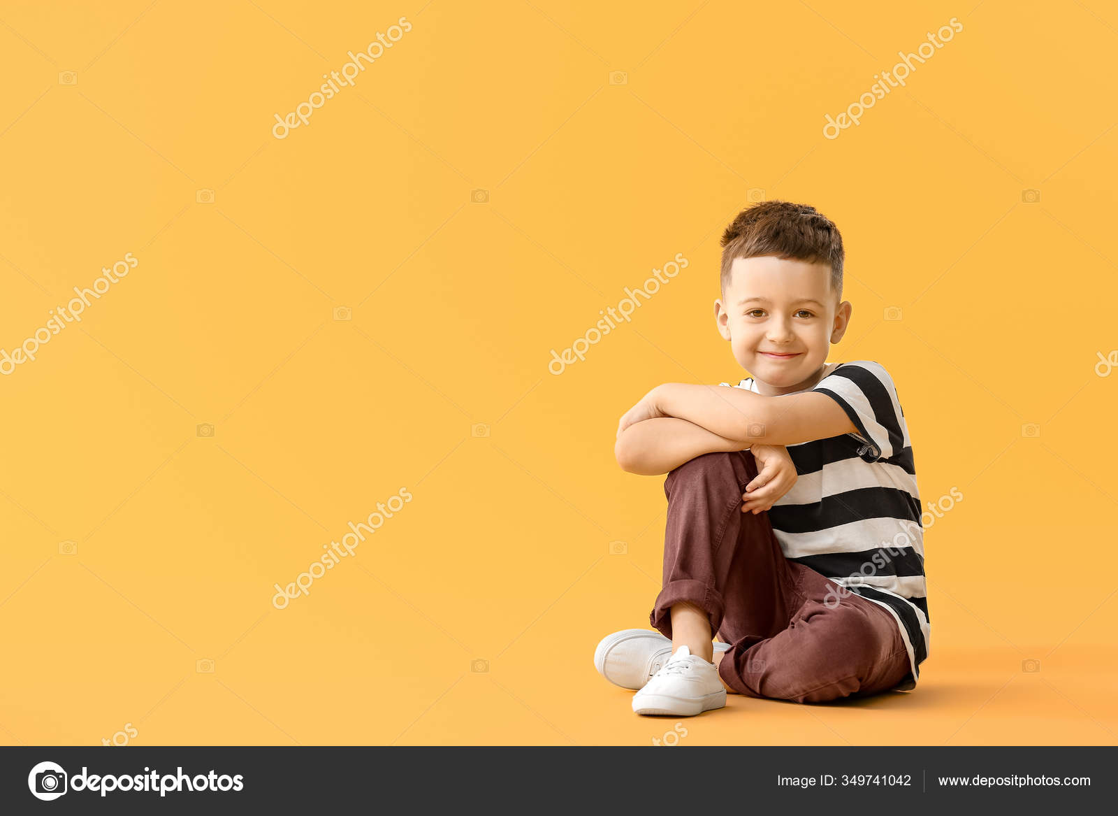 Cute Little Boy Color Background Stock Photo by ©serezniy 349741042