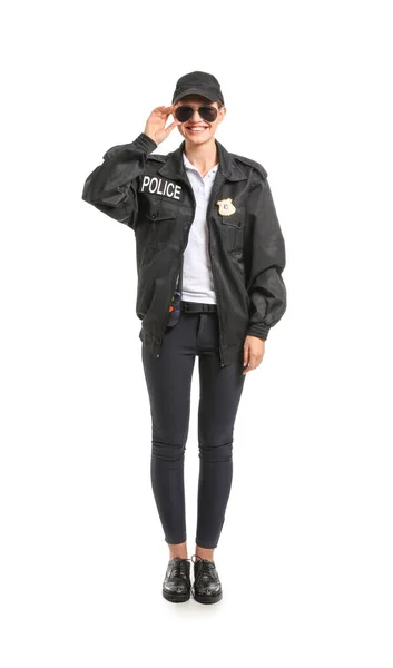 Female Police Officer White Background Stock Photo by ©serezniy 352658584