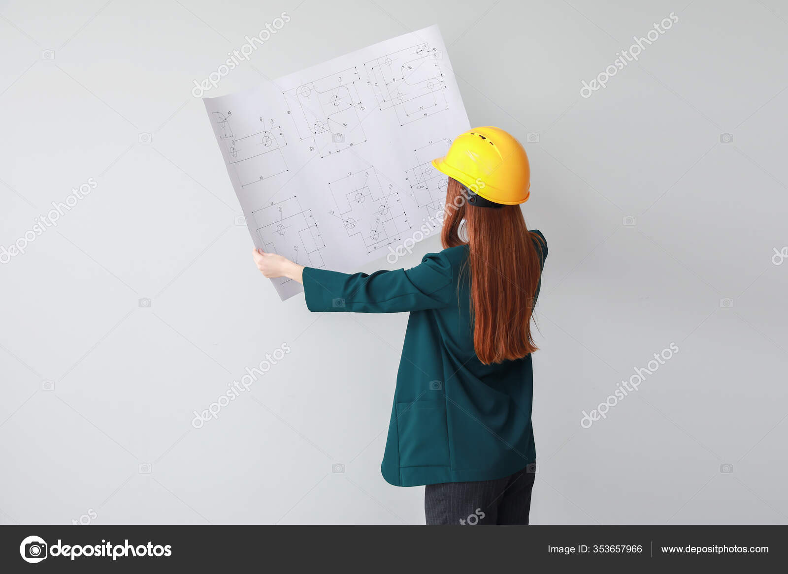 Female Engineer Drawing Light Background — Stock Photo © serezniy ...