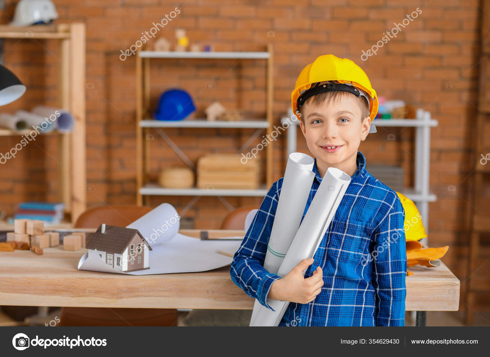 Cute Little Architect Office — Stock Photo © serezniy #354629430