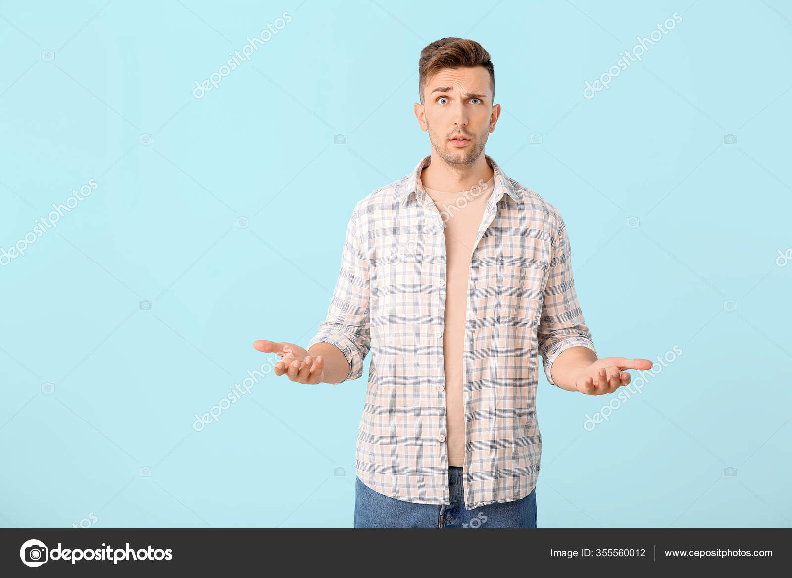 Confused Man Color Background Stock Photo by ©serezniy 355560012