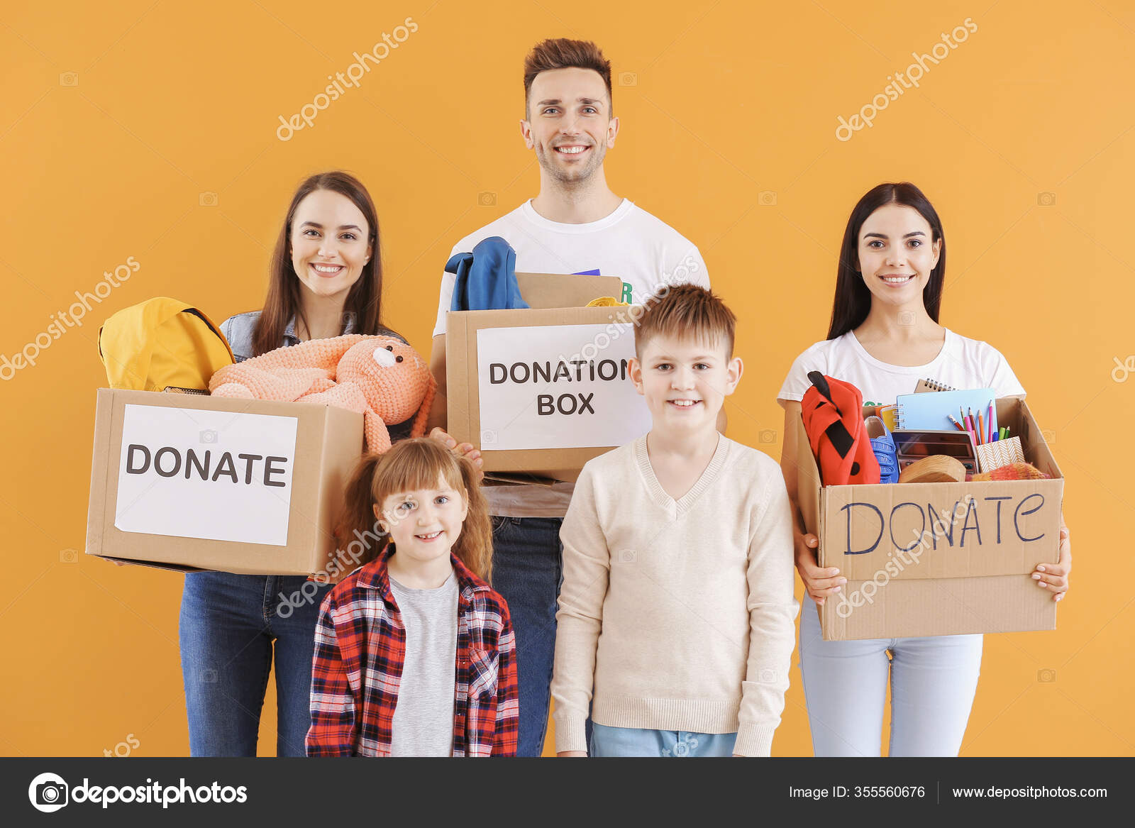 Volunteers Donations Orphans Color Background — Stock Photo © serezniy ...