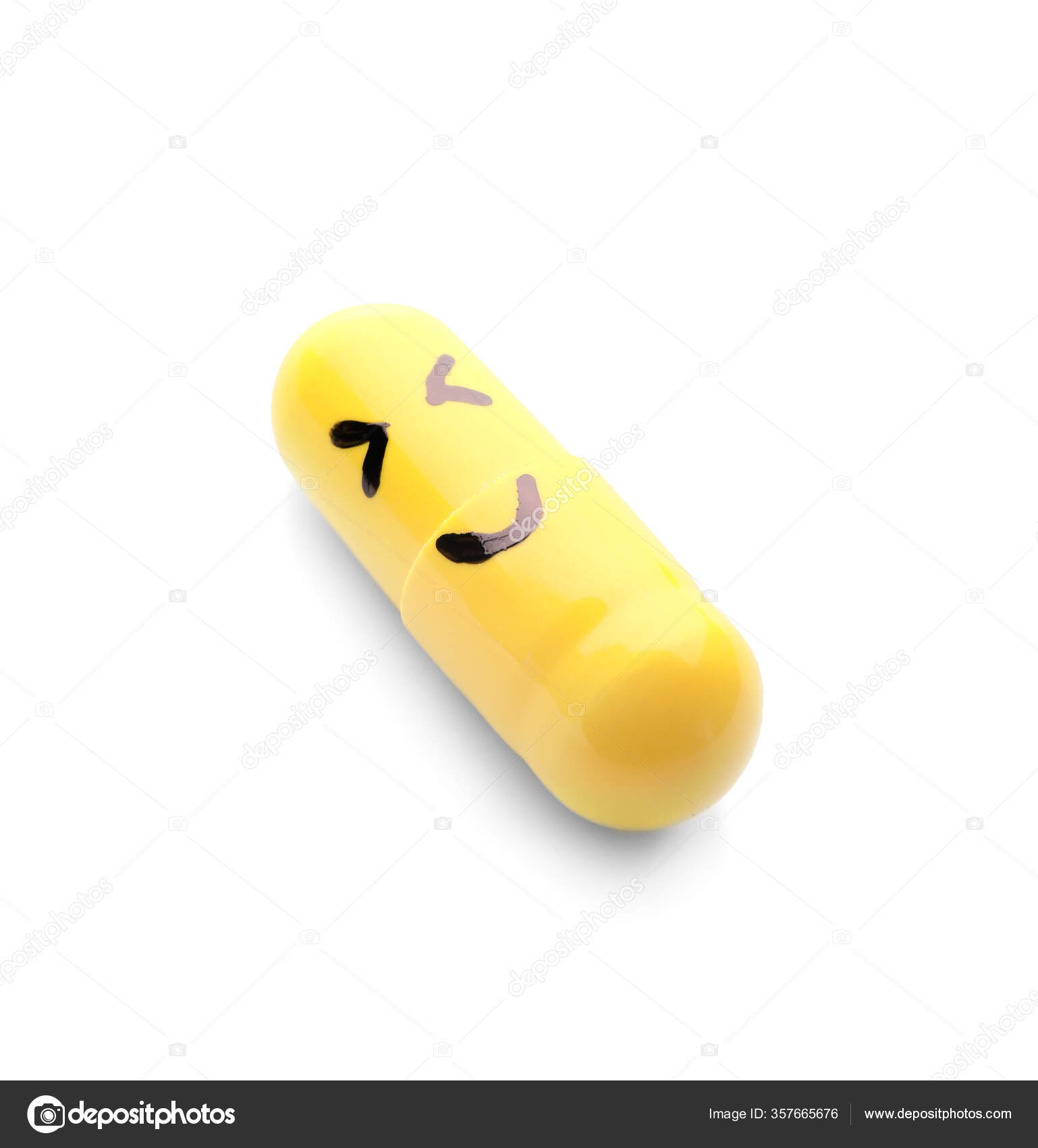 Pill Drawn Face White Background — Stock Photo © serezniy #357665676