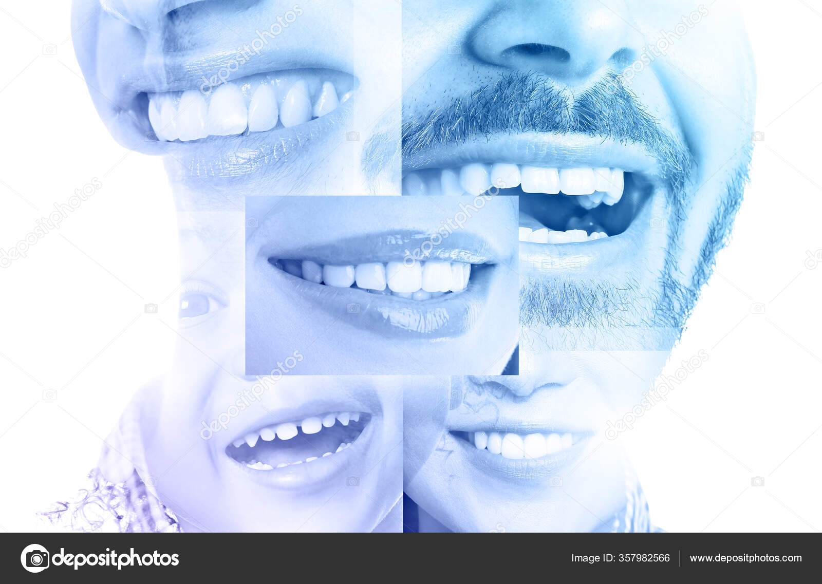 Collage Photos Different Smiling People — Stock Photo © serezniy #357982566