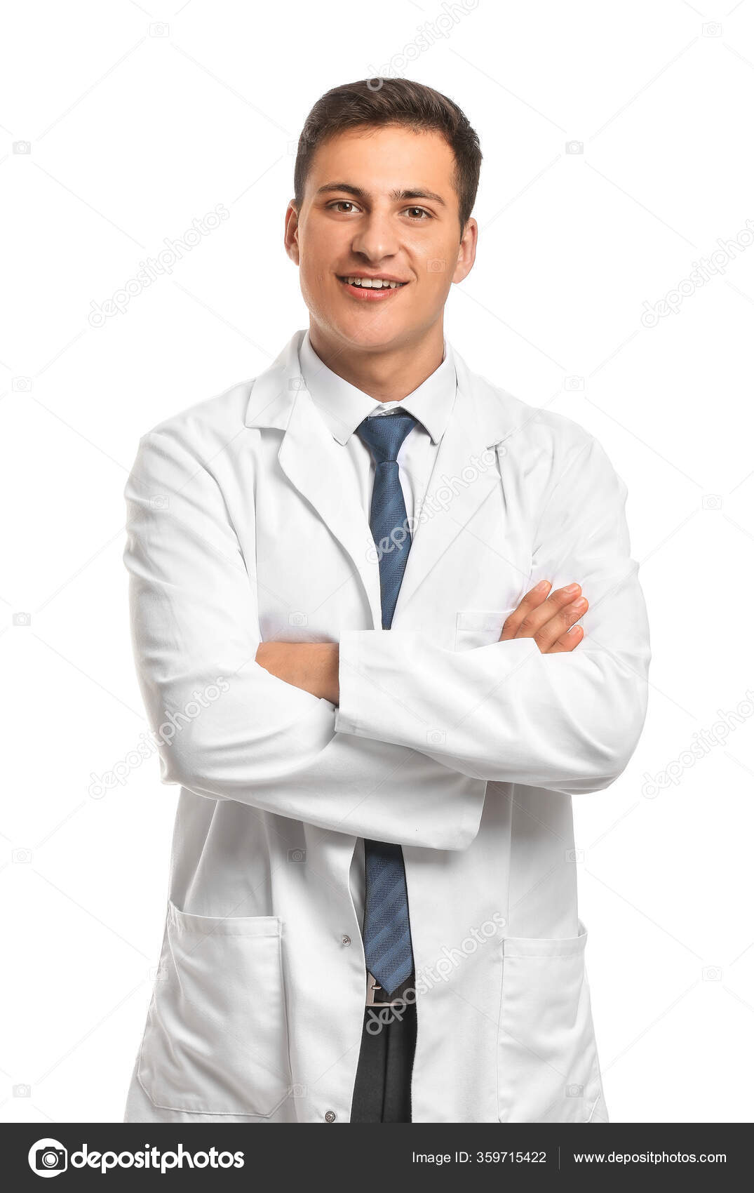 Handsome Male Doctor White Background — Stock Photo © serezniy #359715422
