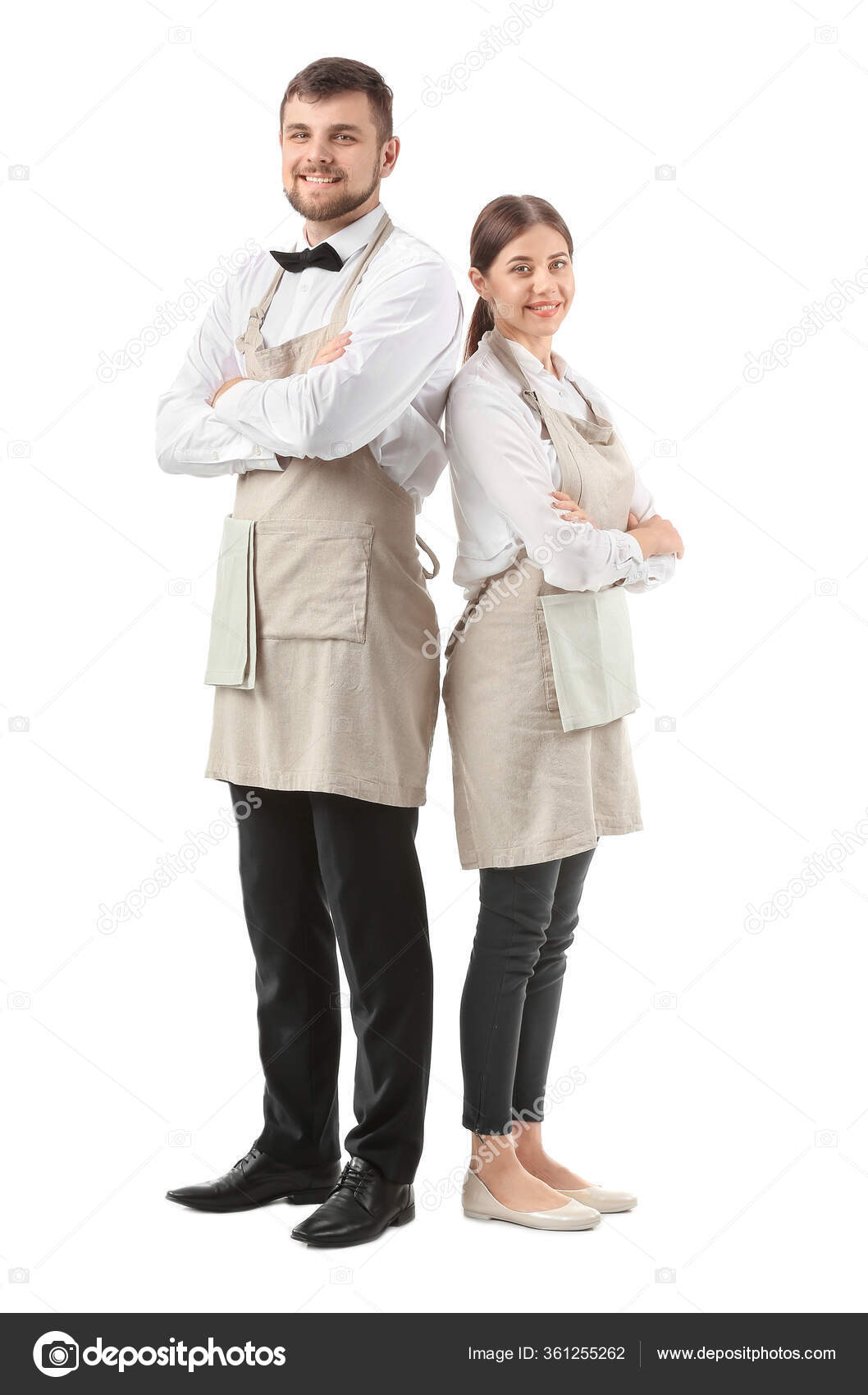Portrait Waiters White Background — Stock Photo © serezniy #361255262