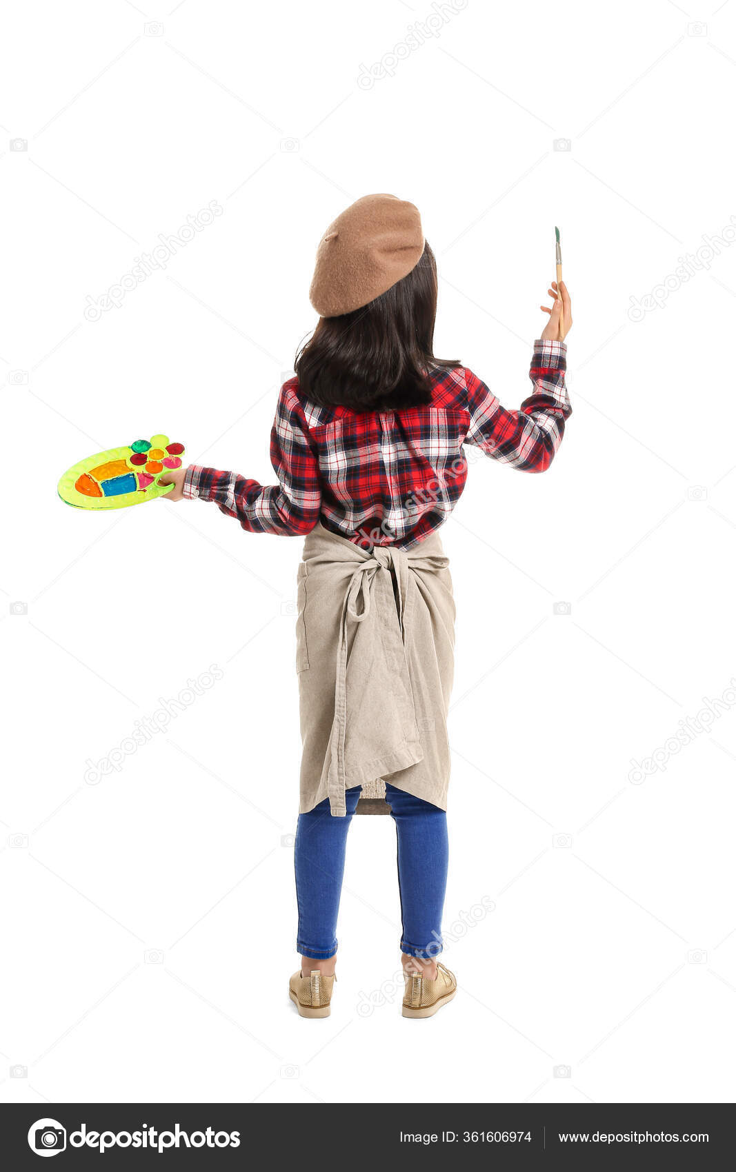 Cute Little Artist White Background Stock Photo by ©serezniy 361606974