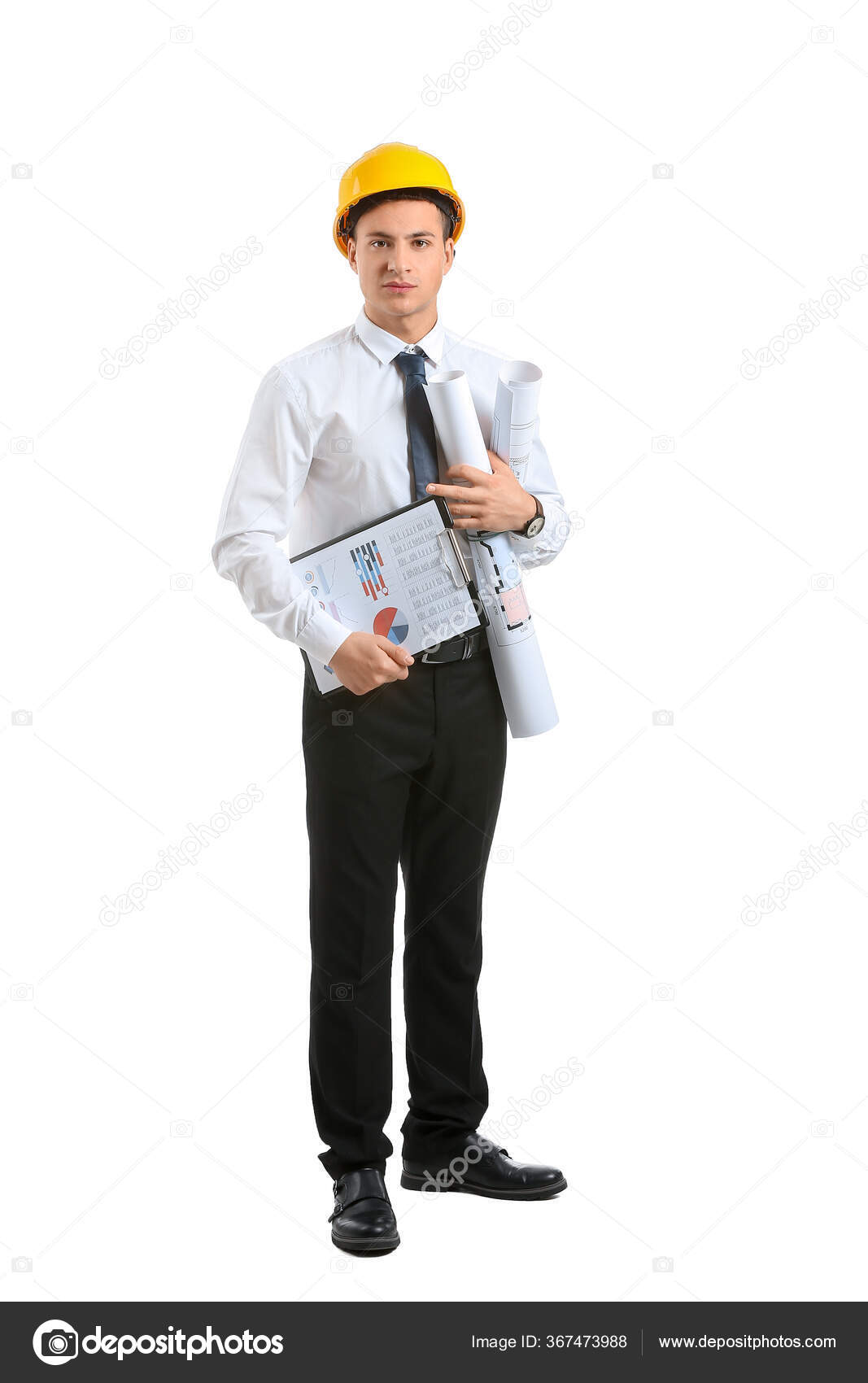 Portrait Architect White Background — Stock Photo © serezniy #367473988