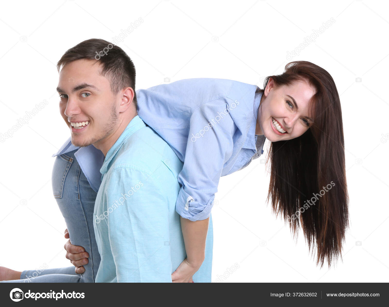 Happy Couple Having Fun White Background — Stock Photo © serezniy ...