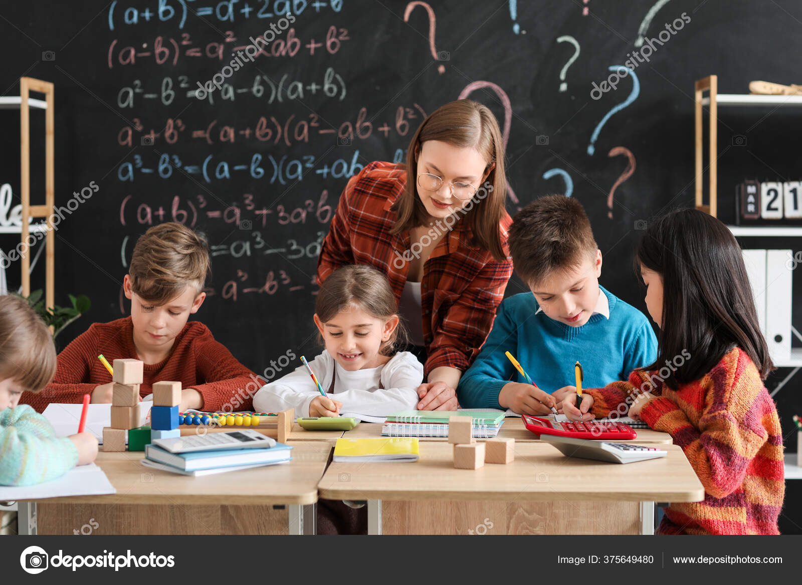 Children Math Teacher Lesson Classroom Stock Photo by ©serezniy 375649480