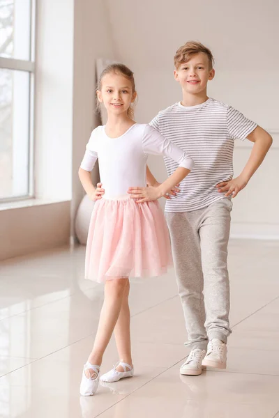 Cute Little Children Dancing Studio Stock Photo by ©serezniy 436599808