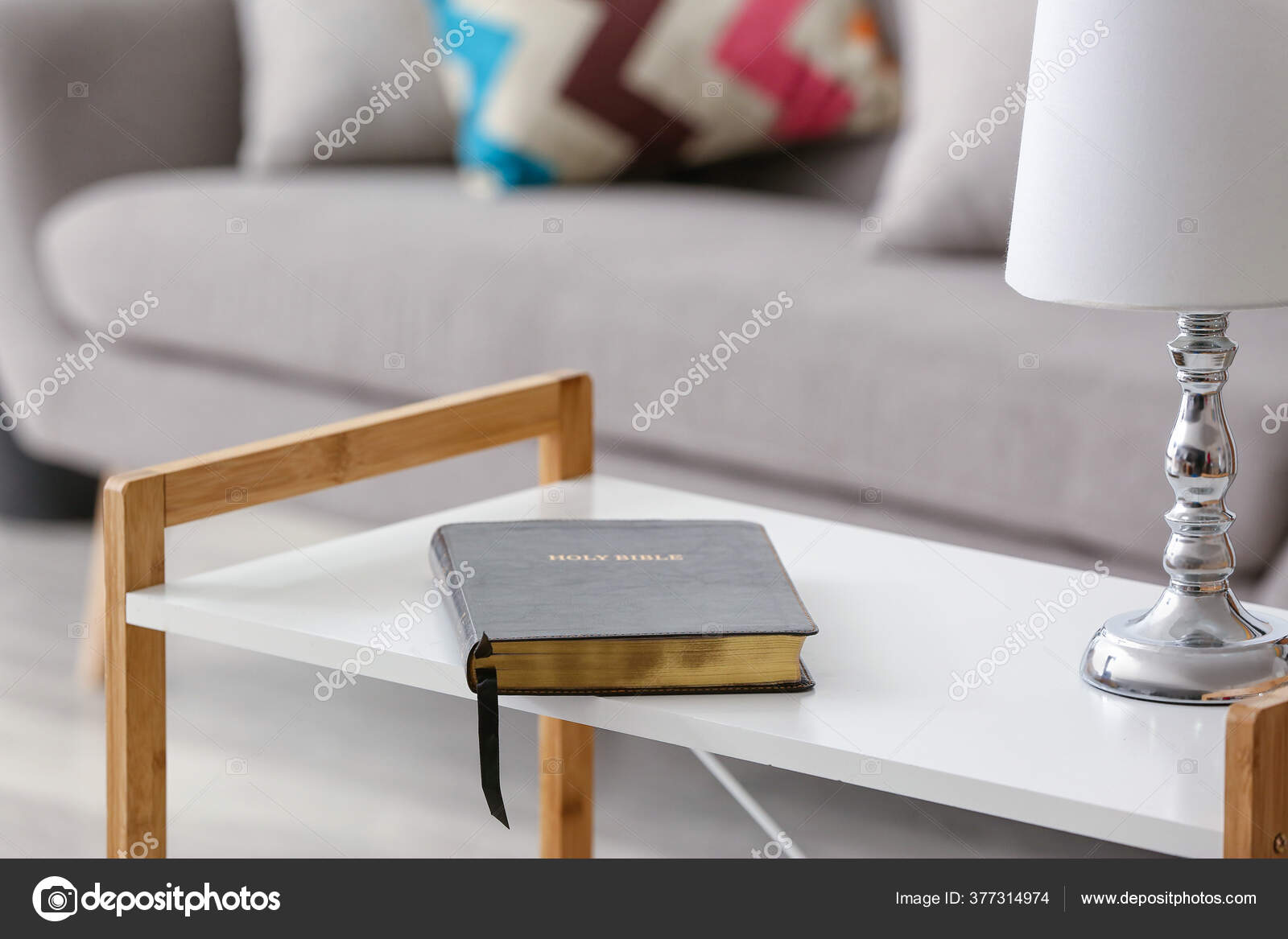 Holy Bible Table Room — Stock Photo © serezniy #377314974