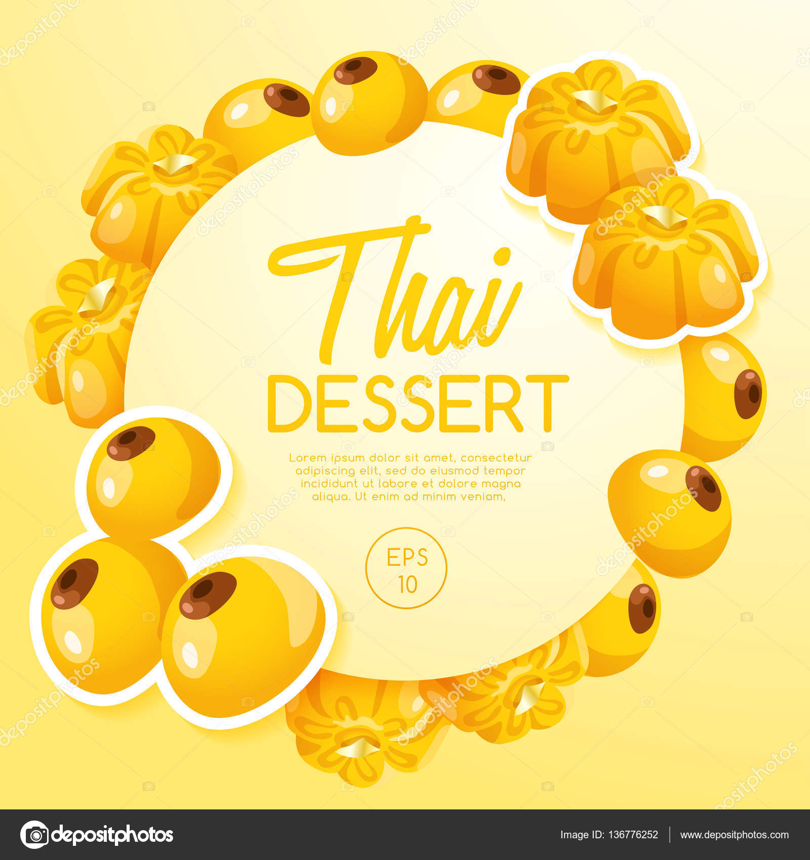 Thai Dessert : Vector Illustration Stock Vector by ©daraon 136776252