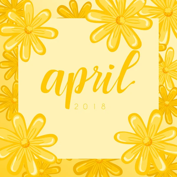 Calendario floral de abril imágenes de stock de arte vectorial ...