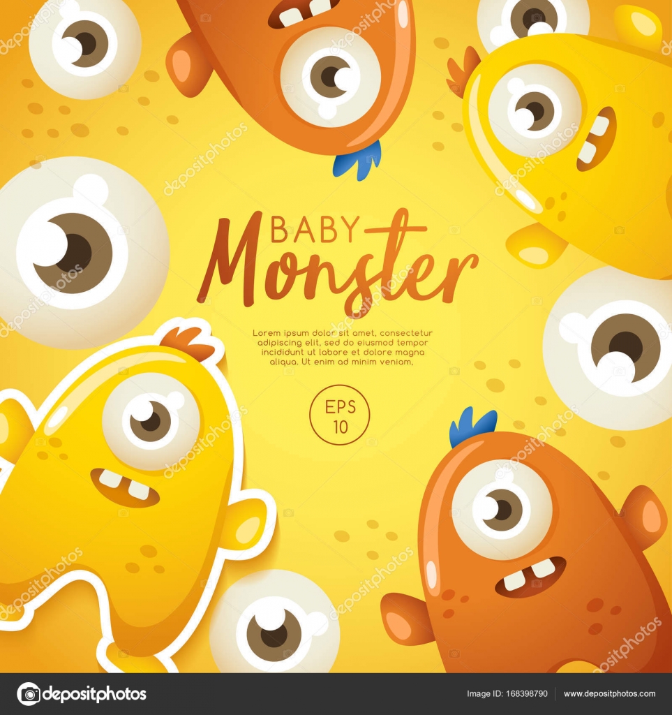 Cute monsters frame Stock Vector by ©daraon 168398790