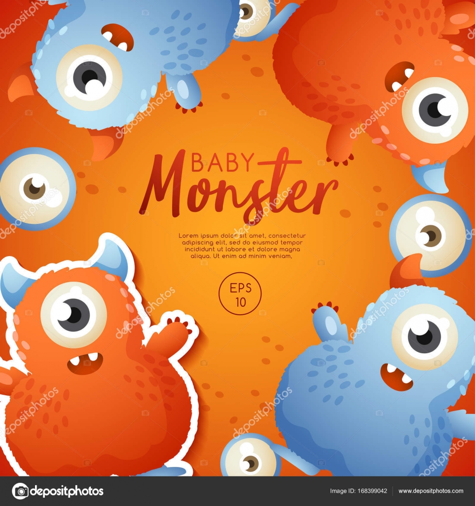 Cute monsters frame Stock Vector by ©daraon 168399042