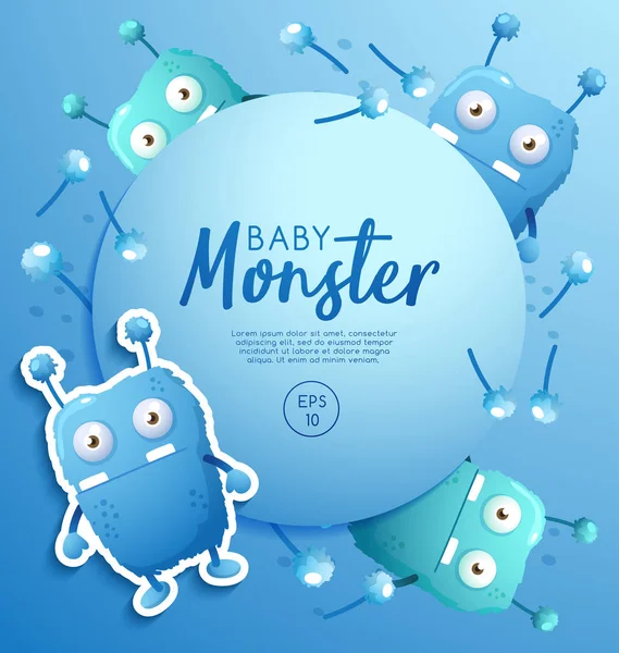 Cute monsters frame Stock Vector by ©daraon 168399042