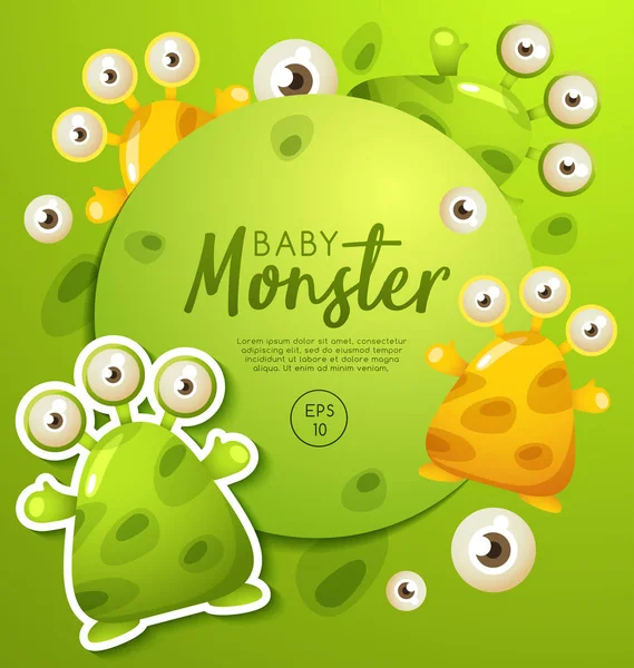 Cute monsters frame Stock Vector by ©daraon 168399042