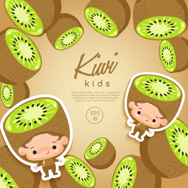 Boy and girl wearing kiwi hat — Stock Vector © daraon #171587380
