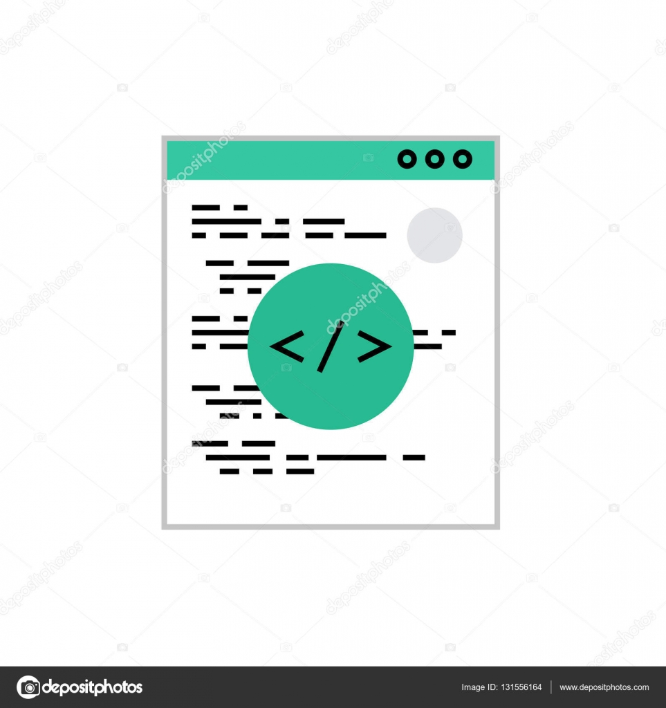 Coding Script Monoflat Icon Stock Vector by ©bloomua 131556164
